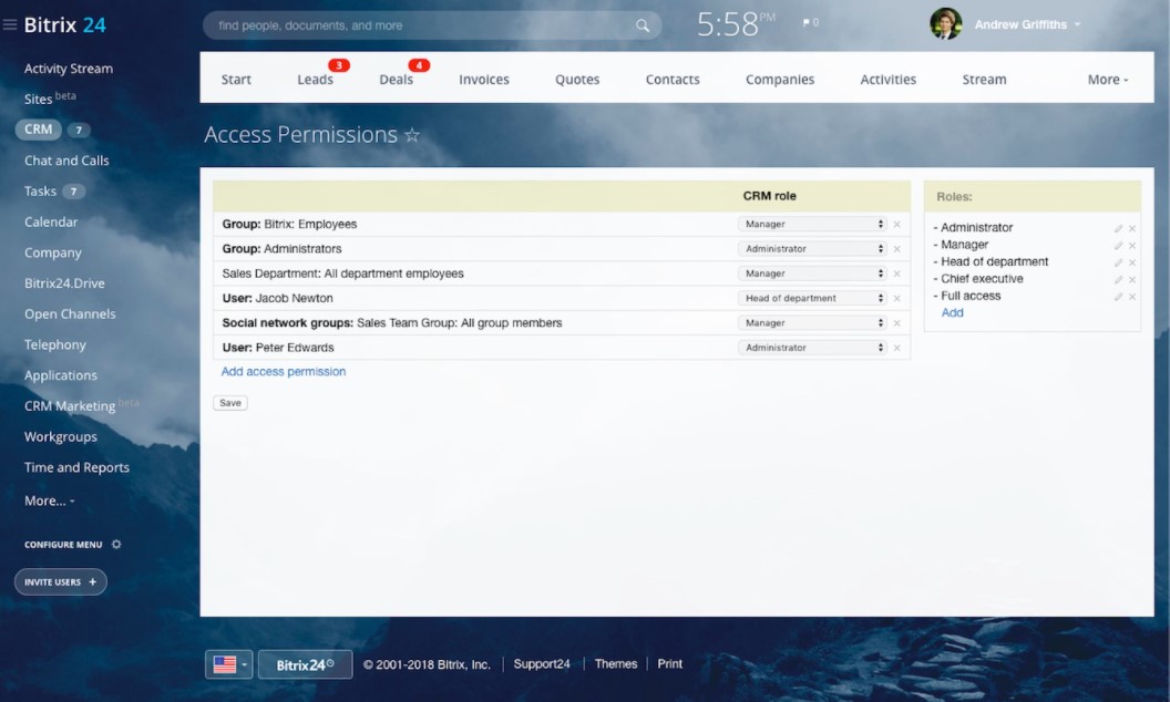 CRM Bitrix24 : Akses dan Peran di CRM - Askarasoft