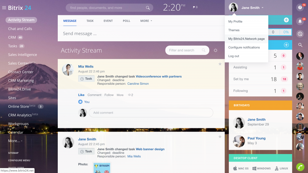 Desain Halaman Profil New Bitrix24 Network - Askarasoft